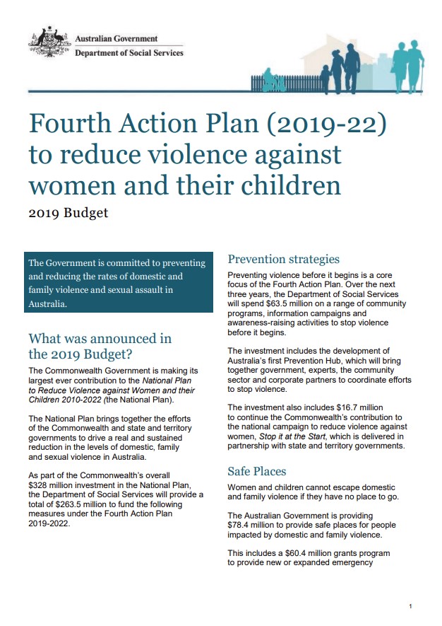 Fourth Action Plan (2019-22) to reduce violence against women and their ...