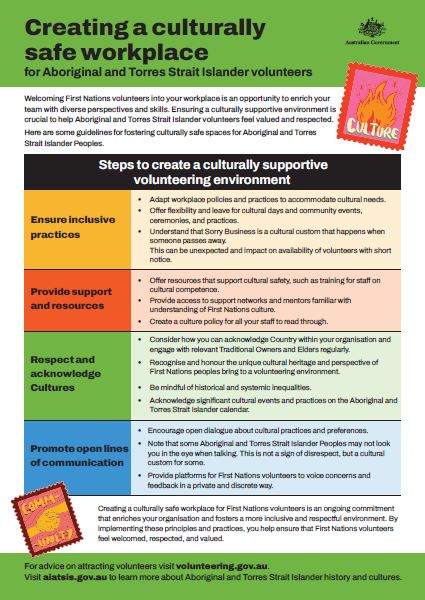 Creating a culturally safe workplace for First Nations volunteers ...