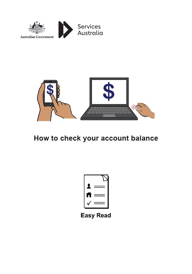 How to check your account balance Easy Read | Department of Social Services