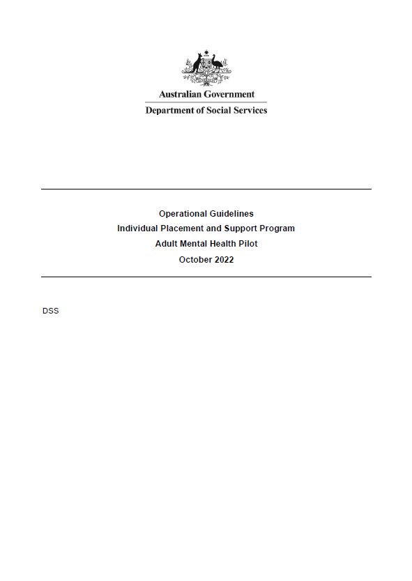 Adult Mental Health (AMH) Pilot Operational Guidelines | Department of ...