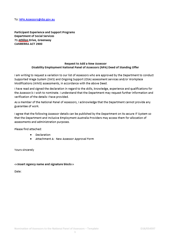 New Assessor Approval form – Departmental approval | Department of ...