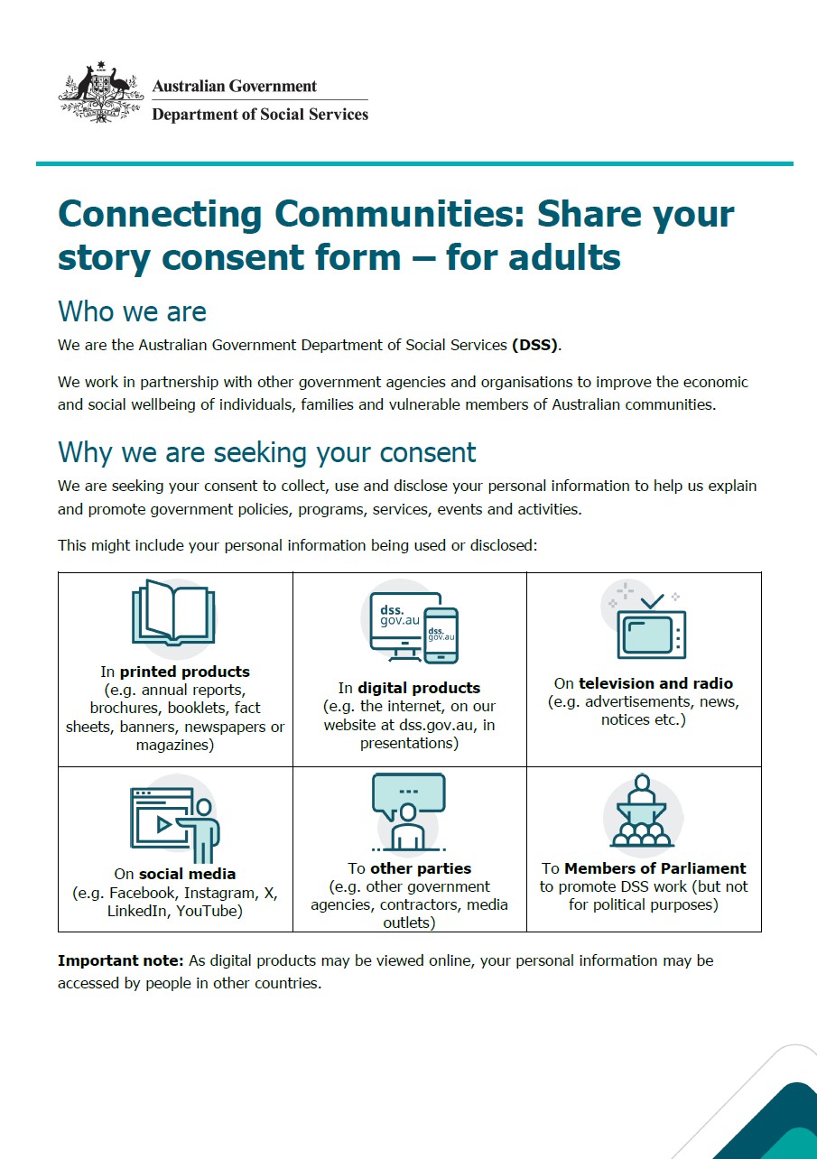 Connecting Communities: Share your story adult consent form ...