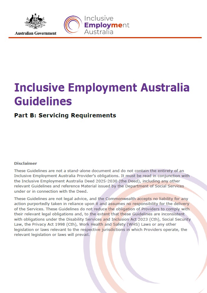 Inclusive Employment Australia Guidelines – Part B | Department of ...