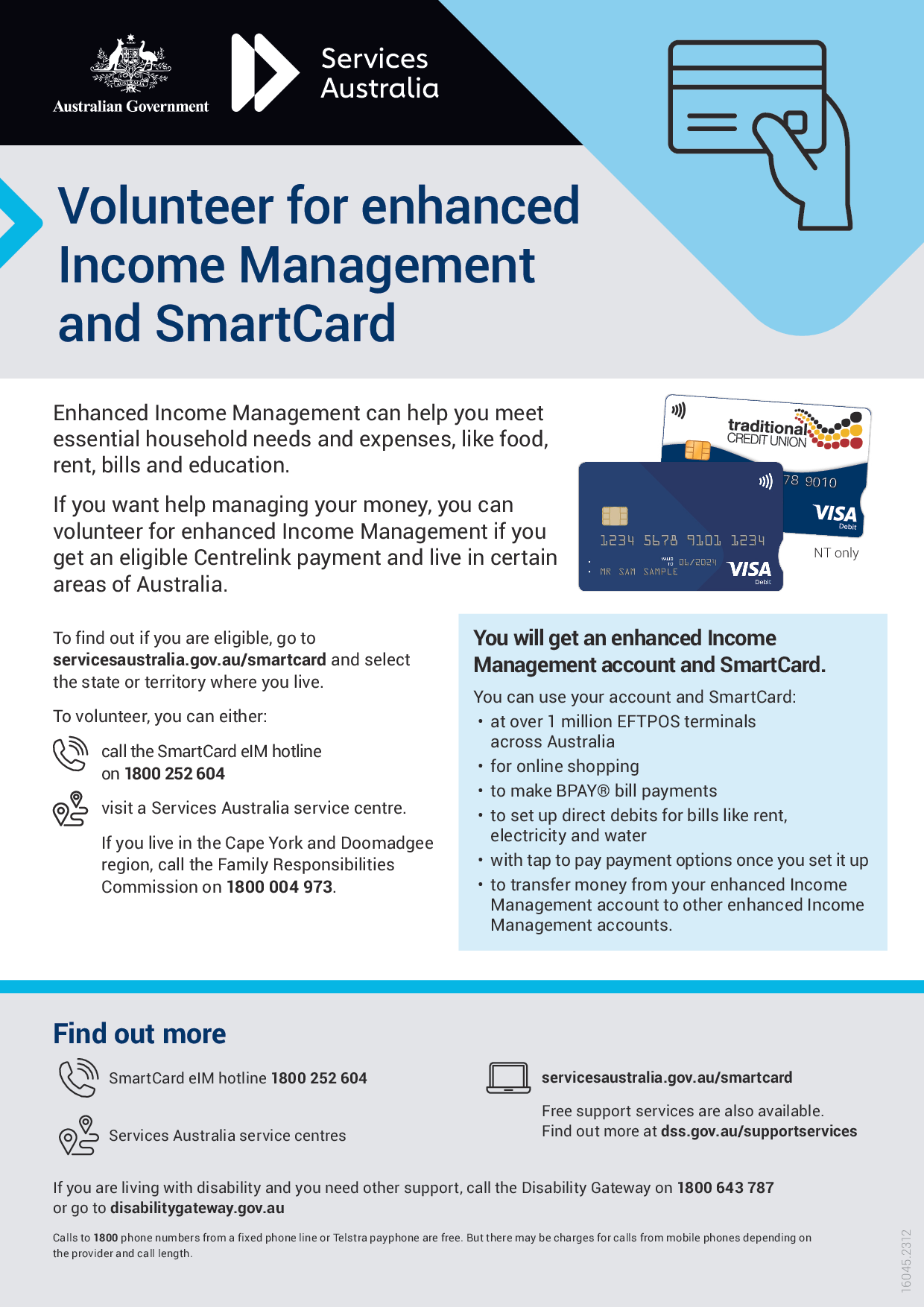 Volunteering for enhanced Income Management and the SmartCard ...