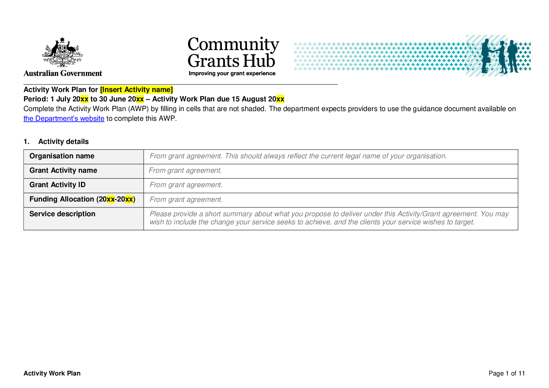 SFVS AWP report template | Department of Social Services