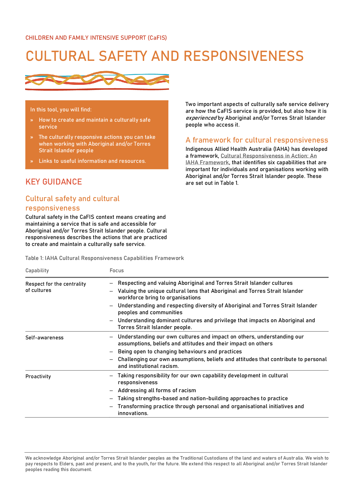 CaFIS 3C - Cultural Safety and Responsiveness | Department of Social ...