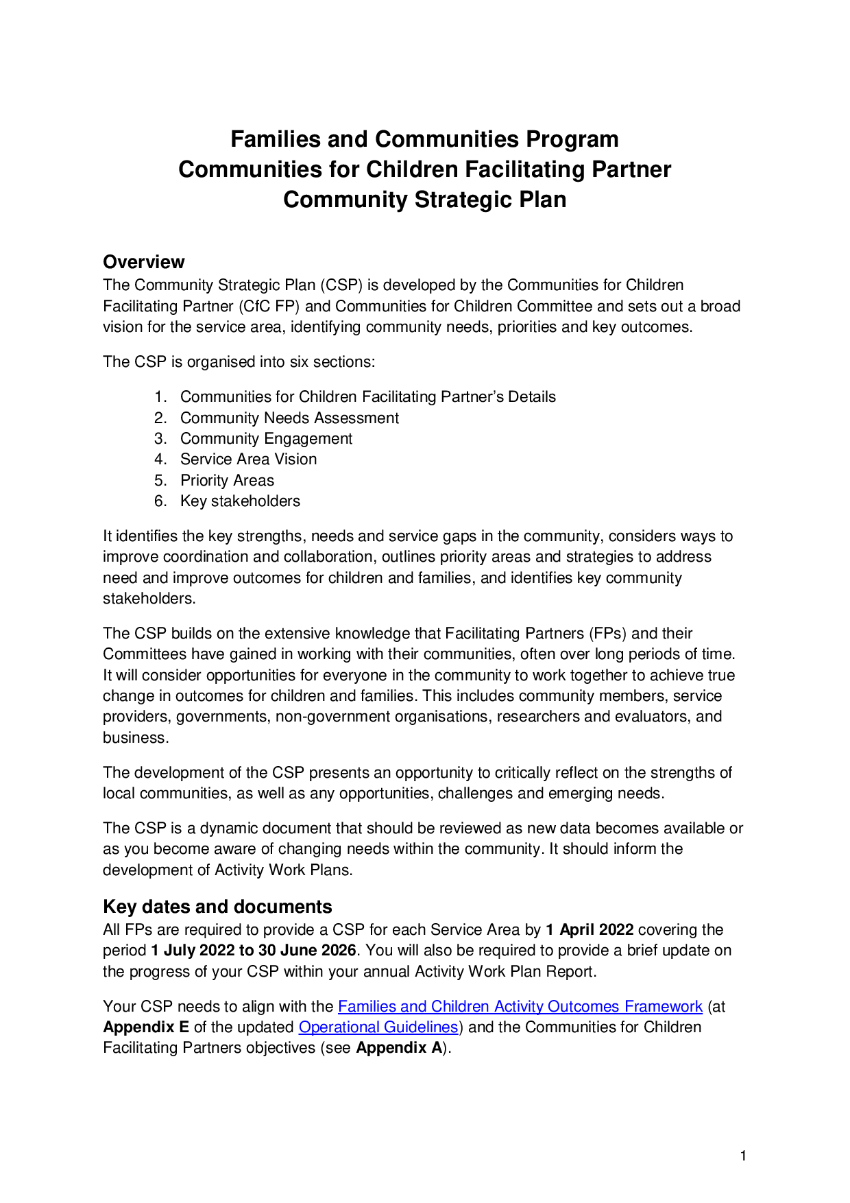 CfC FP Community Strategic Plan template (effective from 1 July 2022 ...