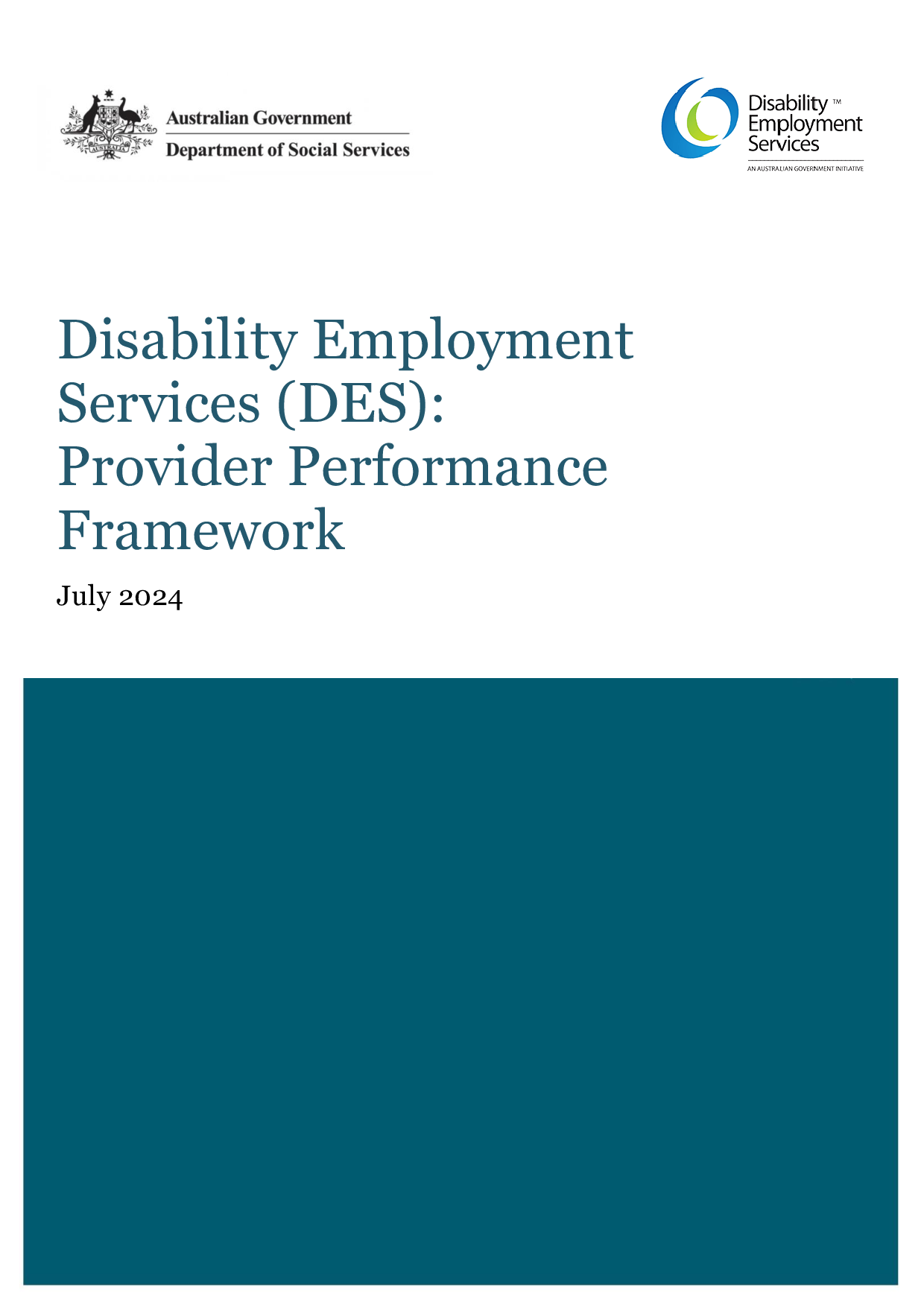 Disability Employment Services Performance Framework | Department of ...