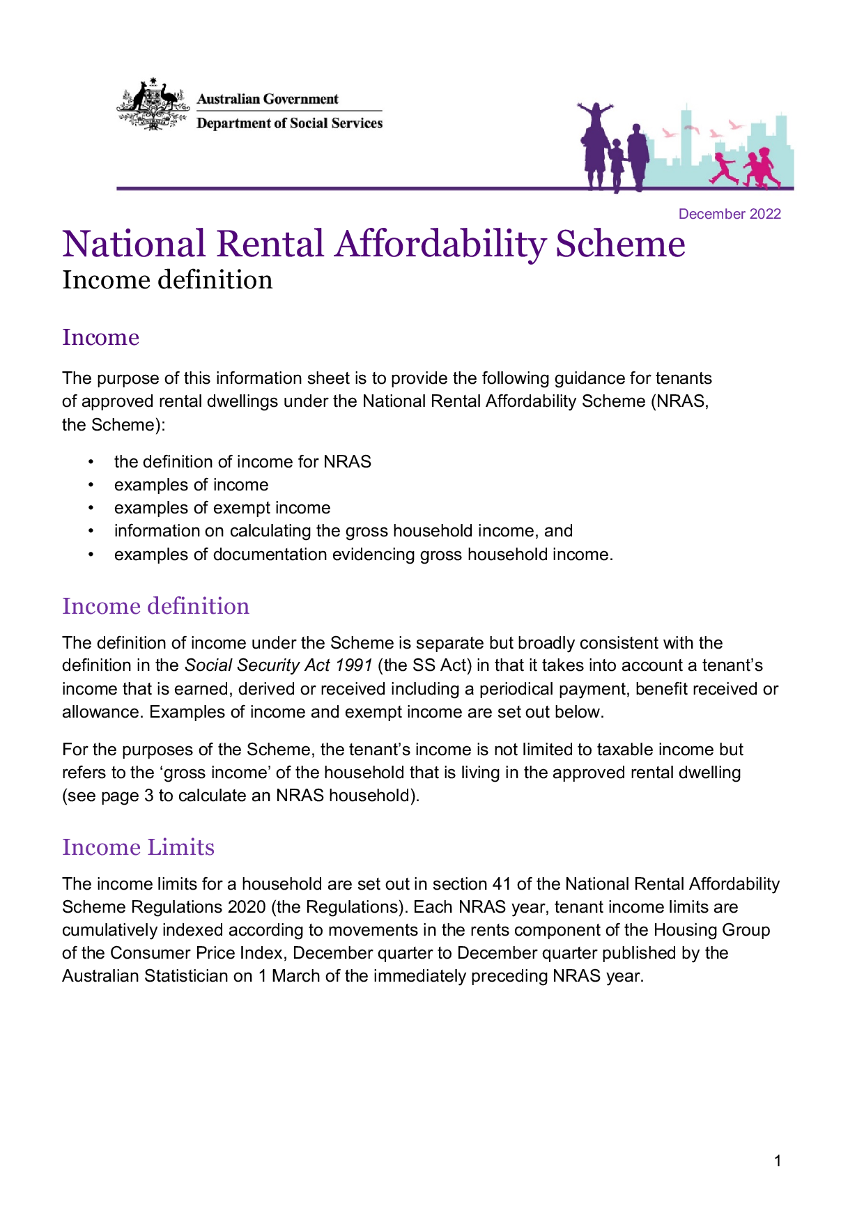 Income definition | Department of Social Services