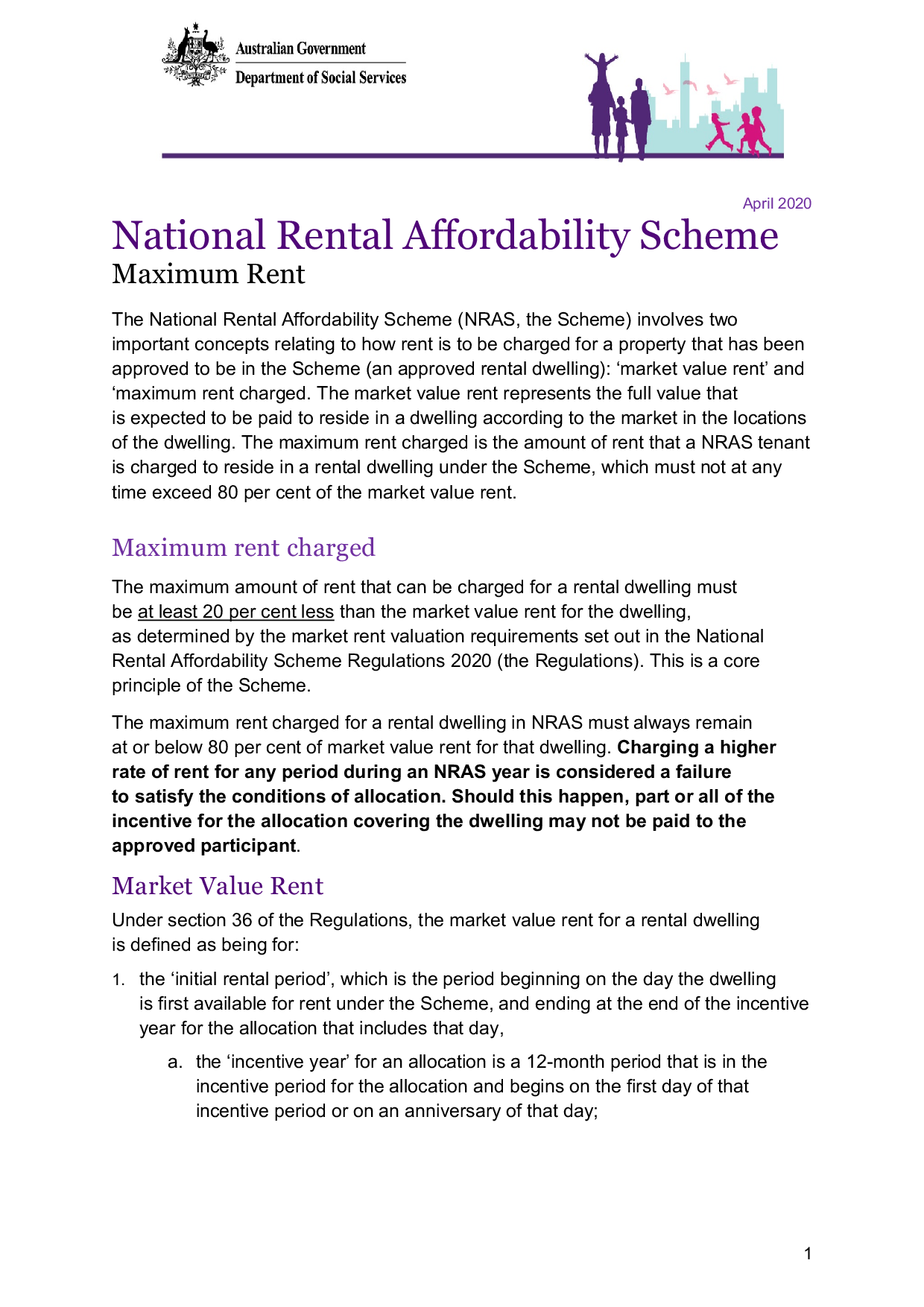 Information sheet – maximum permissible rent | Department of Social ...
