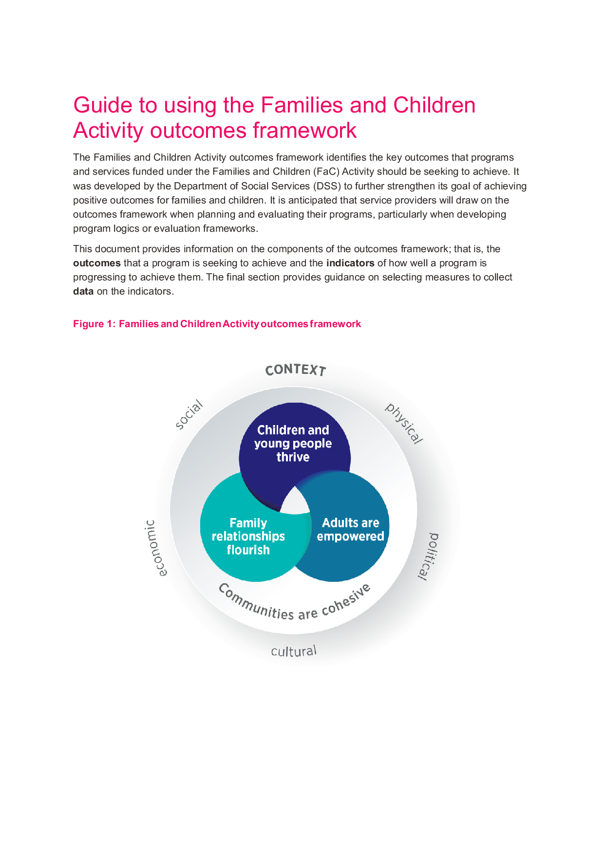 Families and Children Activity Outcomes Framework Guide | Department of ...