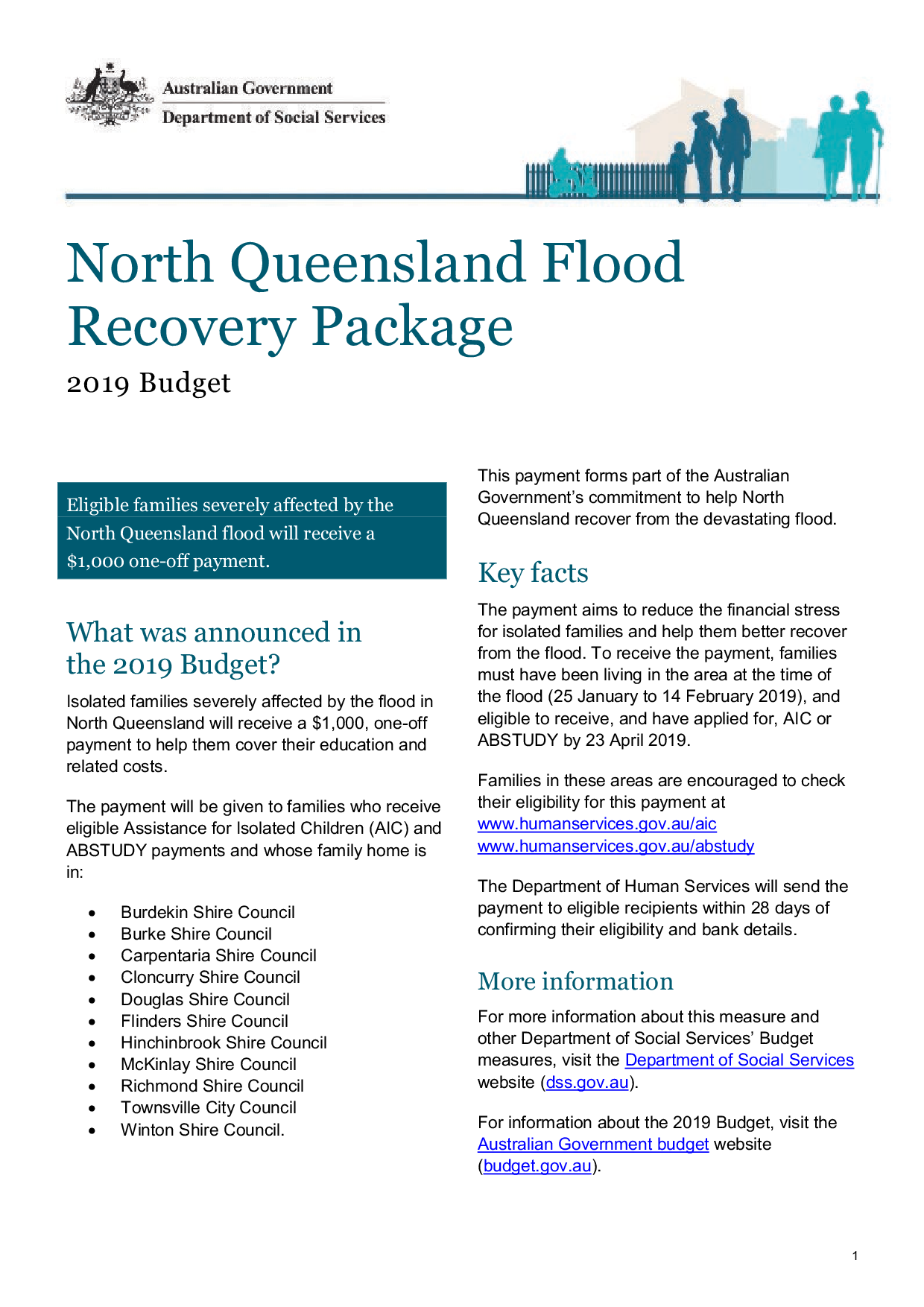 North Queensland Flood Recovery Package | Department of Social Services