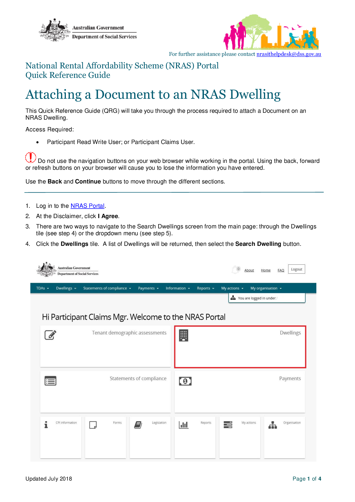 Attaching a Document to an NRAS Dwelling | Department of Social Services