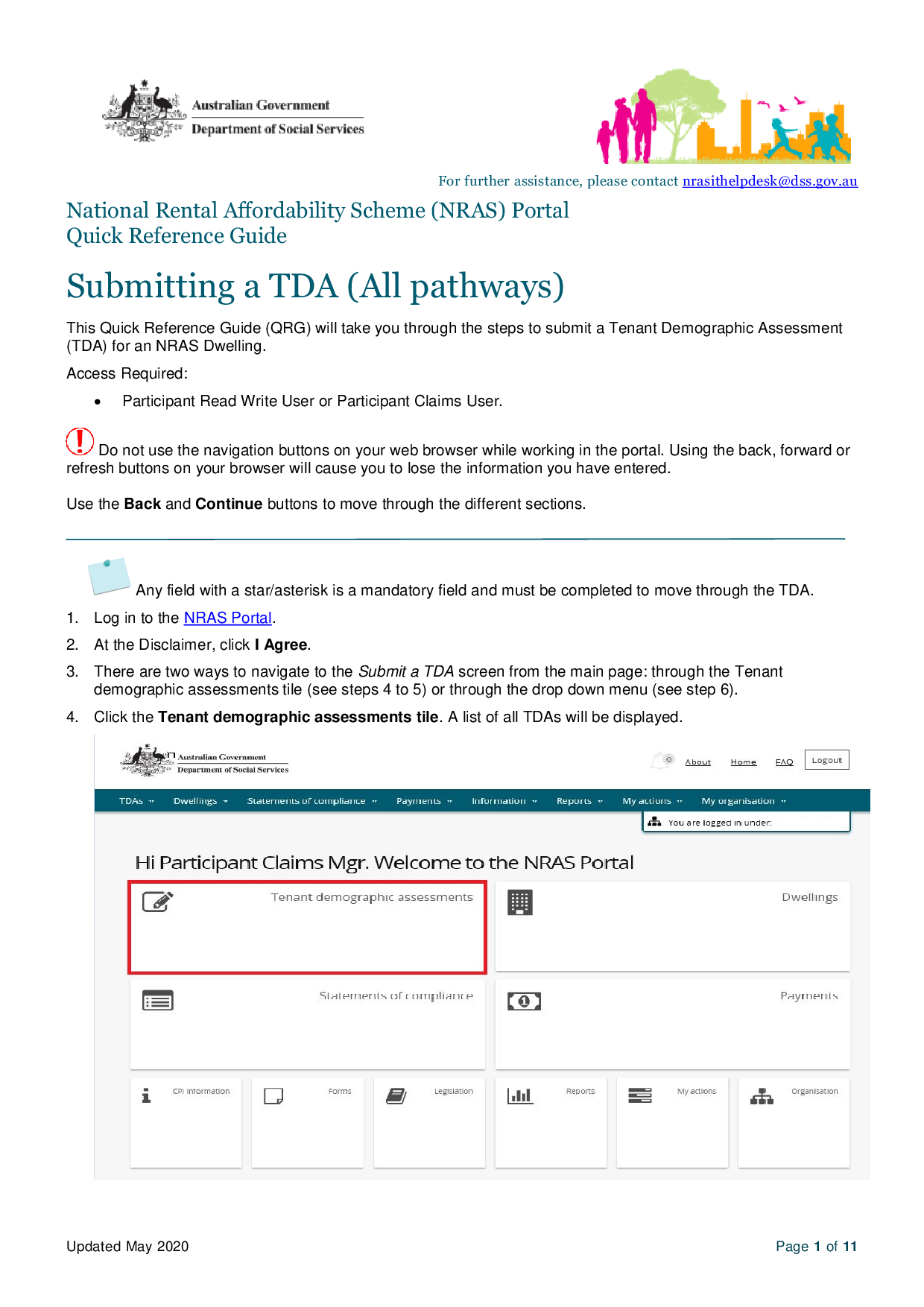Submitting a TDA (All pathways) | Department of Social Services