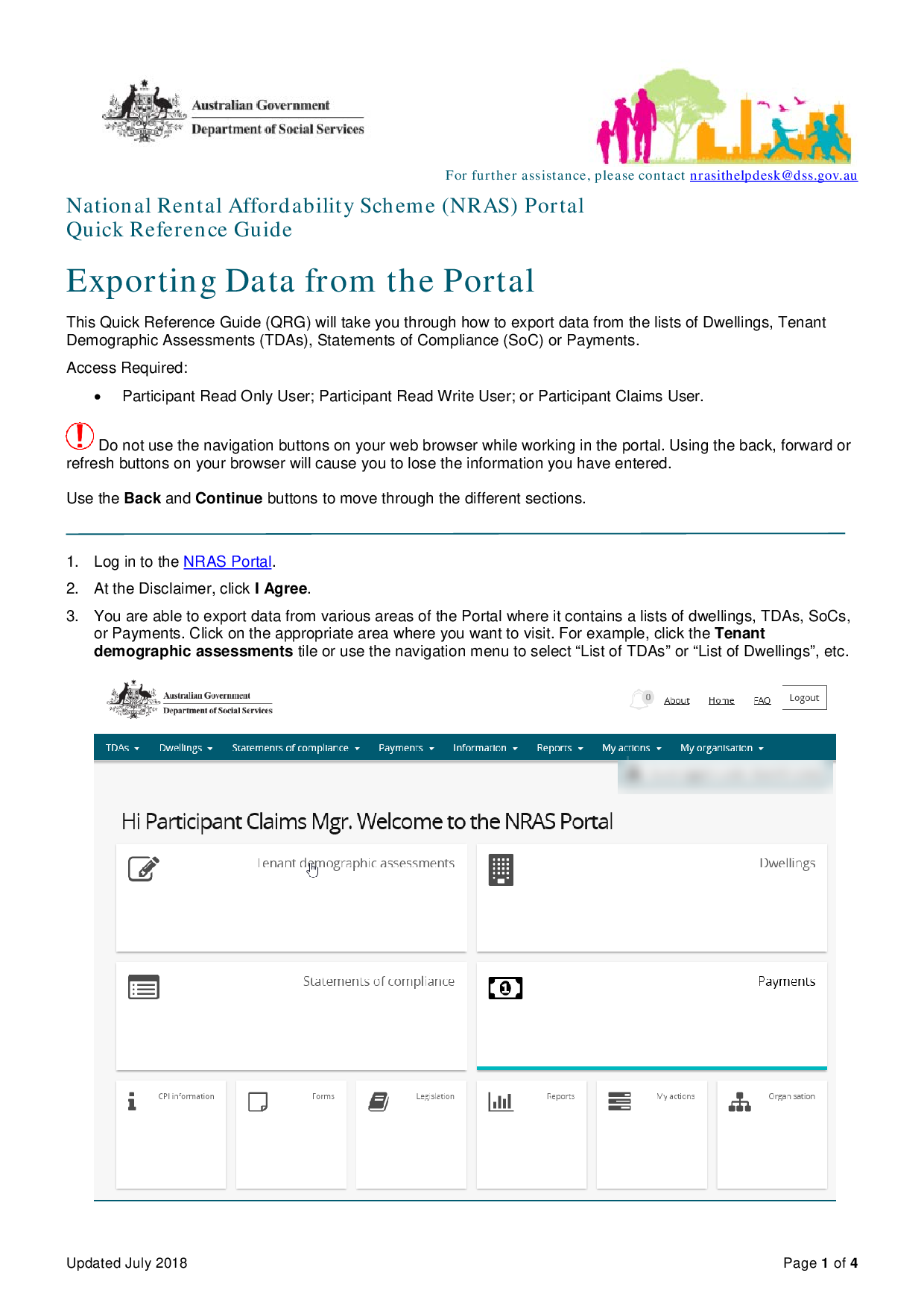 Exporting Data From The Portal Department Of Social Services