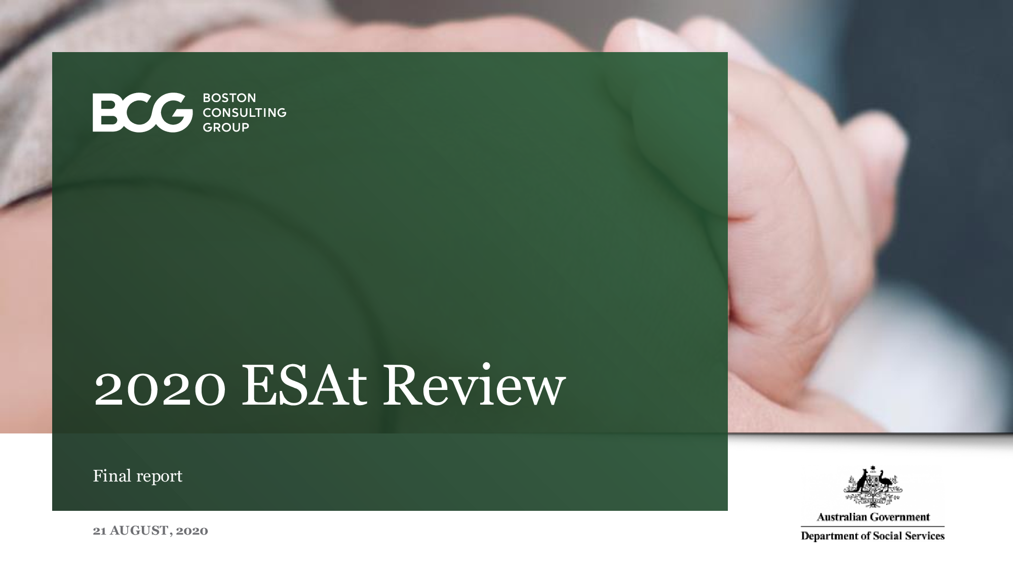 Employment Services Assessment (ESA) review report | Department of ...