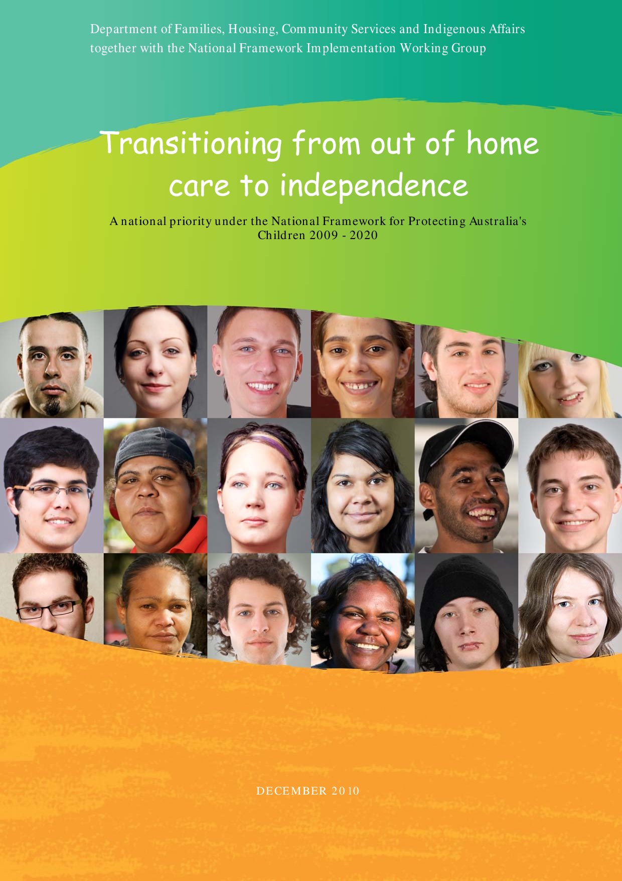 Transitioning to independence from out of home care - Discussion Paper ...